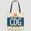 Tote Bag - CDG - Paris - Roissy Charles de Gaulle Airport