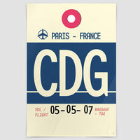 Poster - Wall Art Print - CDG - Paris - Roissy Charles de Gaulle ...