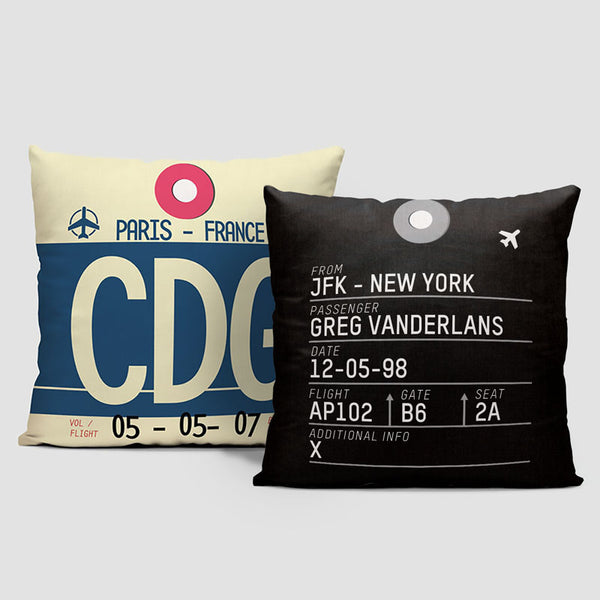 Throw Pillow - CDG - Paris - Roissy Charles de Gaulle Airport. IATA ...