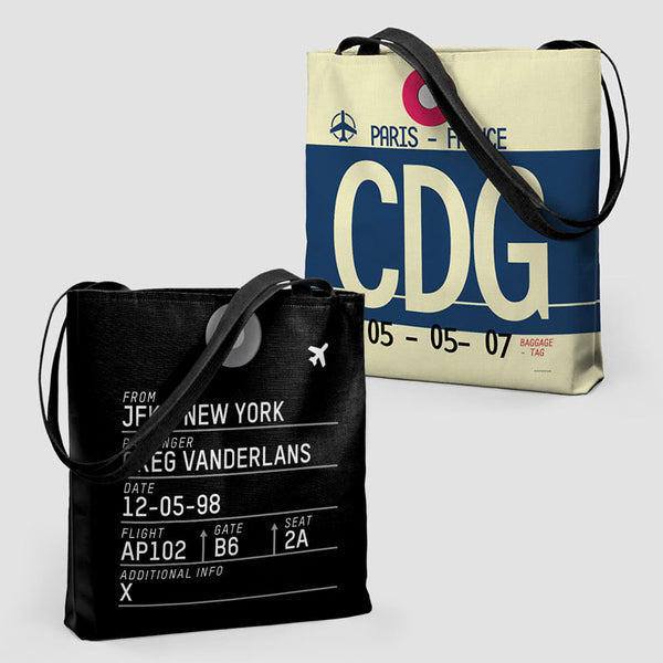 Tote Bag - CDG - Paris - Roissy Charles de Gaulle Airport