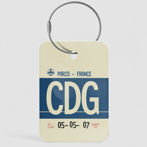 Airport Code Luggage Tag - IATA code CDG baggage tag