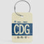Airport Code Luggage Tag - IATA code CDG baggage tag