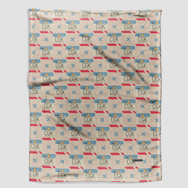 Throw Blanket - CGK airport code pattern.