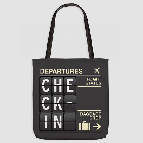 Tote Bag - Flight Board - Checkin - Travel Collection