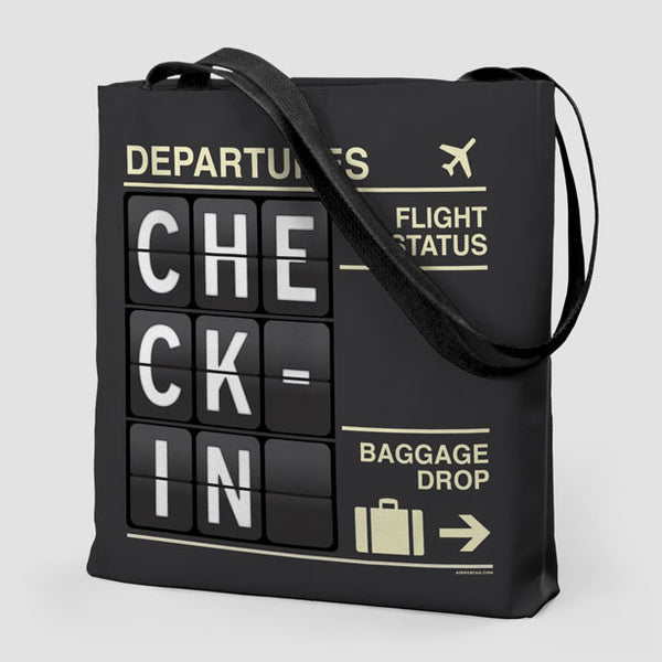 Tote Bag - Flight Board - Checkin - Travel Collection