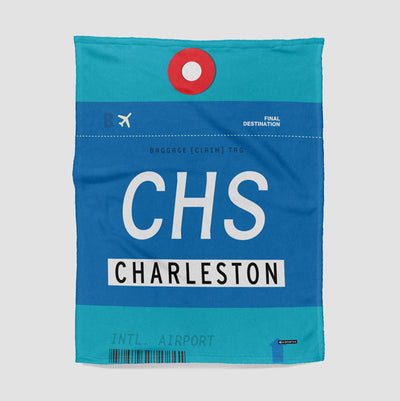 Throw Blanket - CHS airport code pattern.