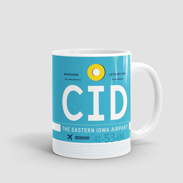 Coffee Mug - CID - The Eastern Iowa Airport - Iowa, US - IATA code CID
