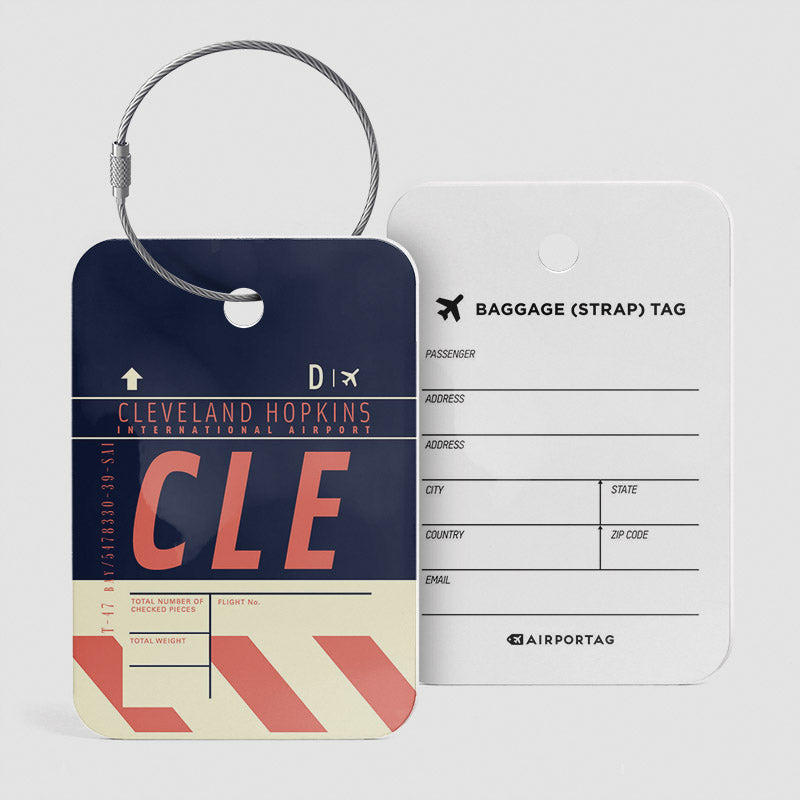 Airport Code Luggage Tag - IATA code CLE baggage tag
