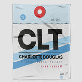 Throw Blanket - CLT airport code pattern.