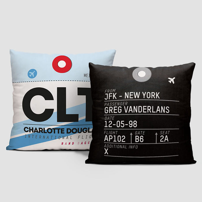 Throw Pillow - CLT - Charlotte Douglas International Airport - IATA ...