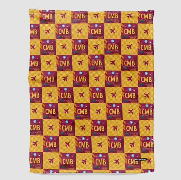 Throw Blanket - CMB airport code pattern.