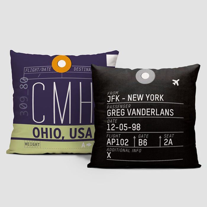 Throw Pillow - CMH - Port Columbus International Airport - IATA code CMH