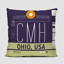 Throw Pillow - CMH - Port Columbus International Airport - IATA code CMH