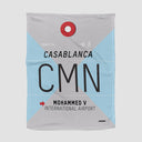 Throw Blanket - CMN airport code pattern.