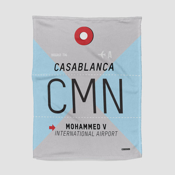 Throw Blanket - CMN airport code pattern.