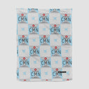 Throw Blanket - CMN airport code pattern.