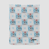 Throw Blanket - CMN airport code pattern.