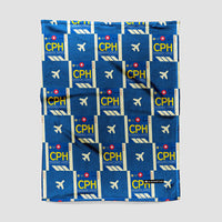 Throw Blanket - CPH airport code pattern.