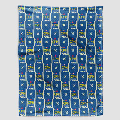 Throw Blanket - CPH airport code pattern.