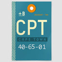 Poster - Wall Art Print - CPT - Cape Town Intl Airport - IATA code CPT