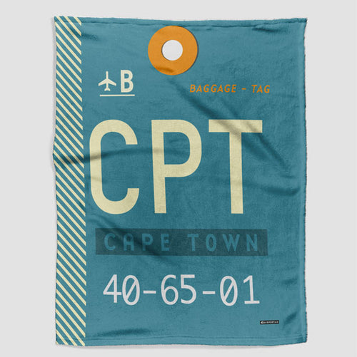 Throw Blanket - CPT airport code pattern.