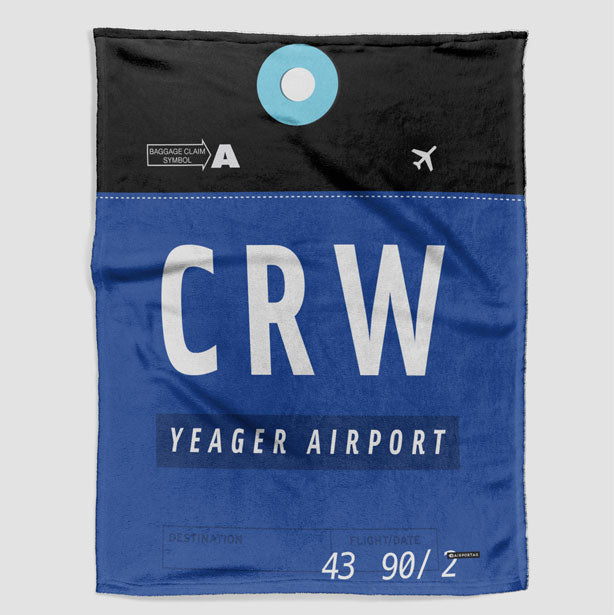 Throw Blanket - CRW airport code pattern.