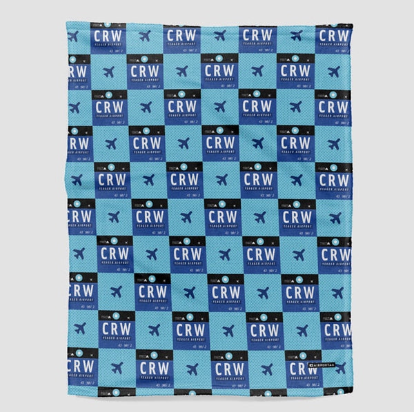 Throw Blanket - CRW airport code pattern.