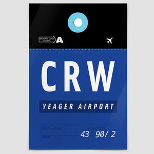 Poster - Wall Art Print - CRW - Yeager Airport - West Virginia, US