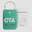 Airport Code Luggage Tag - IATA code CTA baggage tag