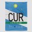 Throw Blanket - CUR airport code pattern.