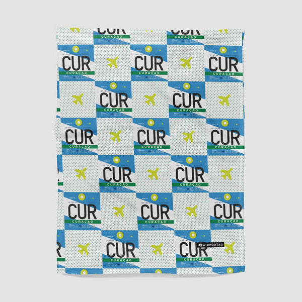 Throw Blanket - CUR airport code pattern.