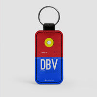 DBV - Dubrovnik Airport - Croatia - Leather Keychain