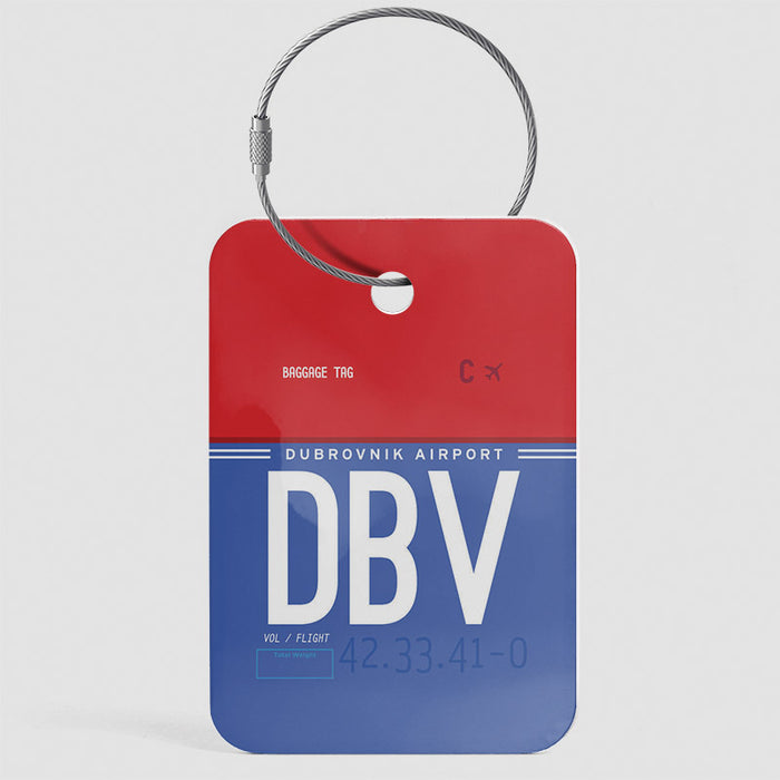 DBV - Dubrovnik Airport - Croatia - Leather Keychain