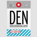 Poster - Wall Art Print - DEN - Denver Intl Airport - IATA code DEN