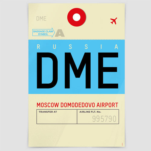 Poster - Wall Art Print - DME - Domodedovo Airport - IATA code DME