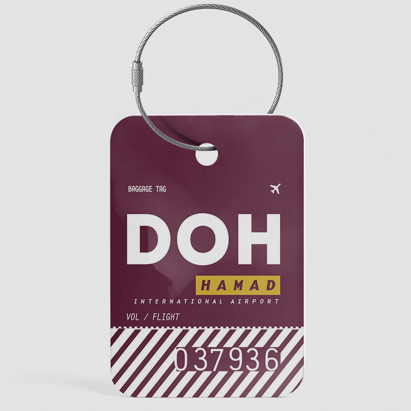 Airport Code Luggage Tag - IATA code DOH baggage tag
