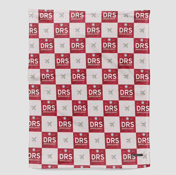 Throw Blanket - DRS airport code pattern.