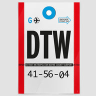 Poster - Wall Art Print - DTW - Detroit Metropolitan Airport - IATA ...