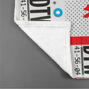 Throw Blanket - DTW airport code pattern.