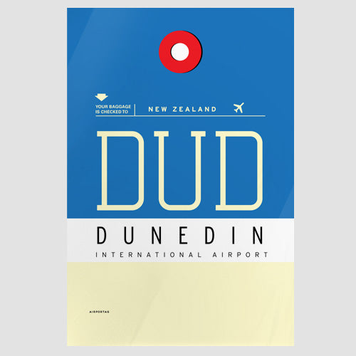 Poster - Wall Art Print - DUD - Dunedin Airport