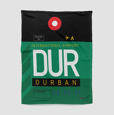 Throw Blanket - DUR airport code pattern.