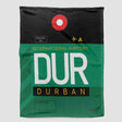 Throw Blanket - DUR airport code pattern.