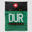 Throw Blanket - DUR airport code pattern.