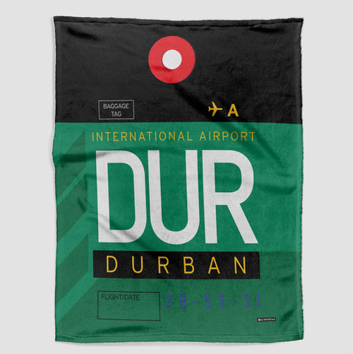 Throw Blanket - DUR airport code pattern.