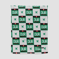 Throw Blanket - DUR airport code pattern.
