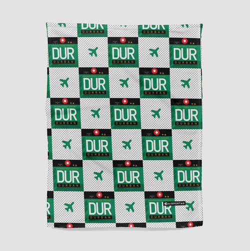 Throw Blanket - DUR airport code pattern.