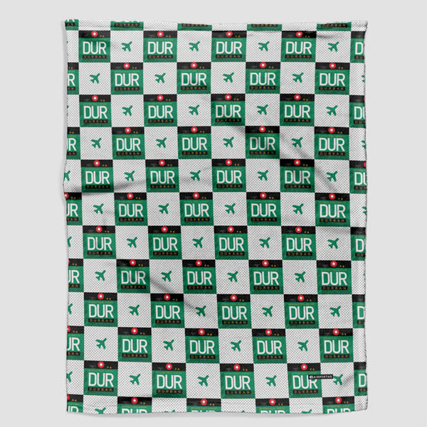 Throw Blanket - DUR airport code pattern.