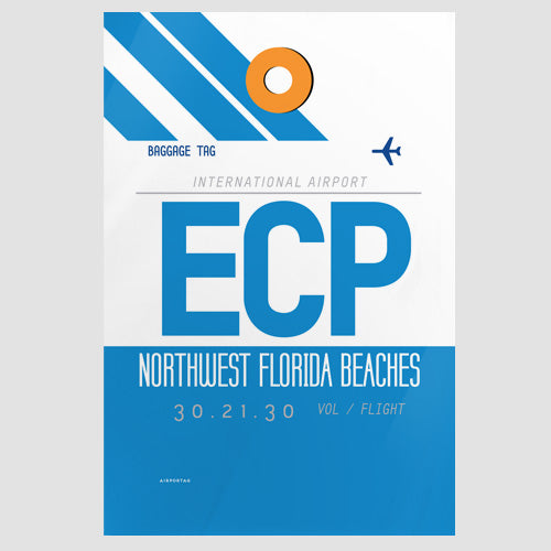 Poster - Wall Art Print - ECP - Northwest Florida Beaches Intl Airport ...