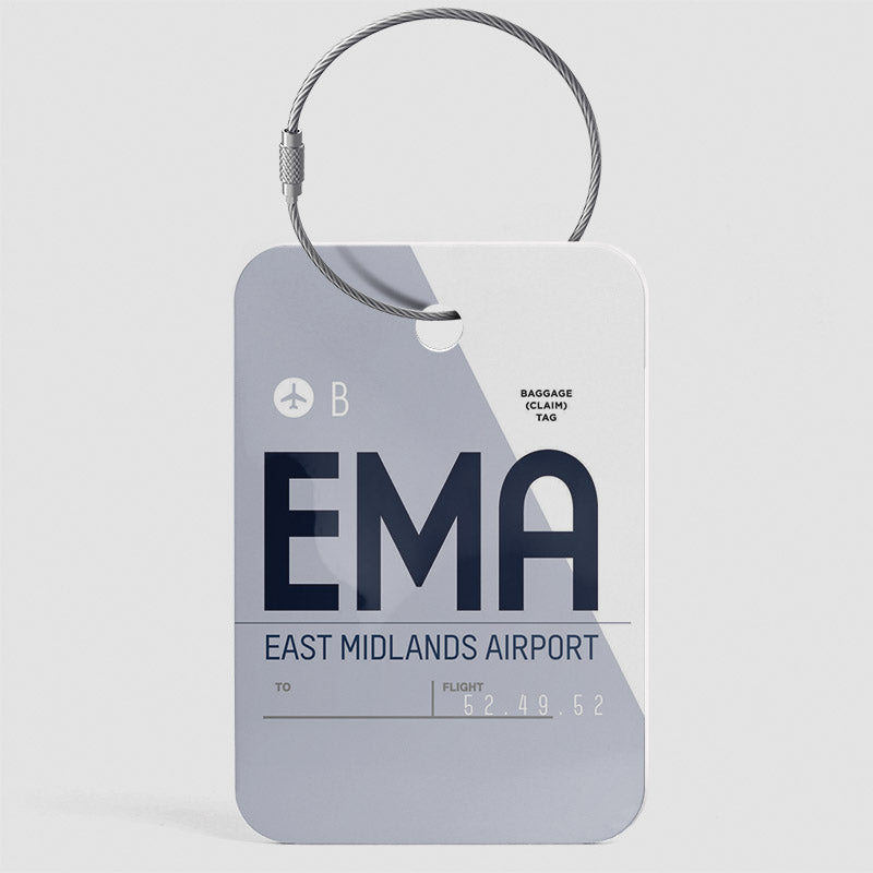 Airport Code Luggage Tag - IATA code EMA baggage tag