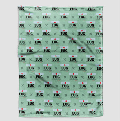 Throw Blanket - EUG airline code pattern.